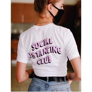 Tops | Social Distancing Club Graphic Tshirt Large | Poshmark